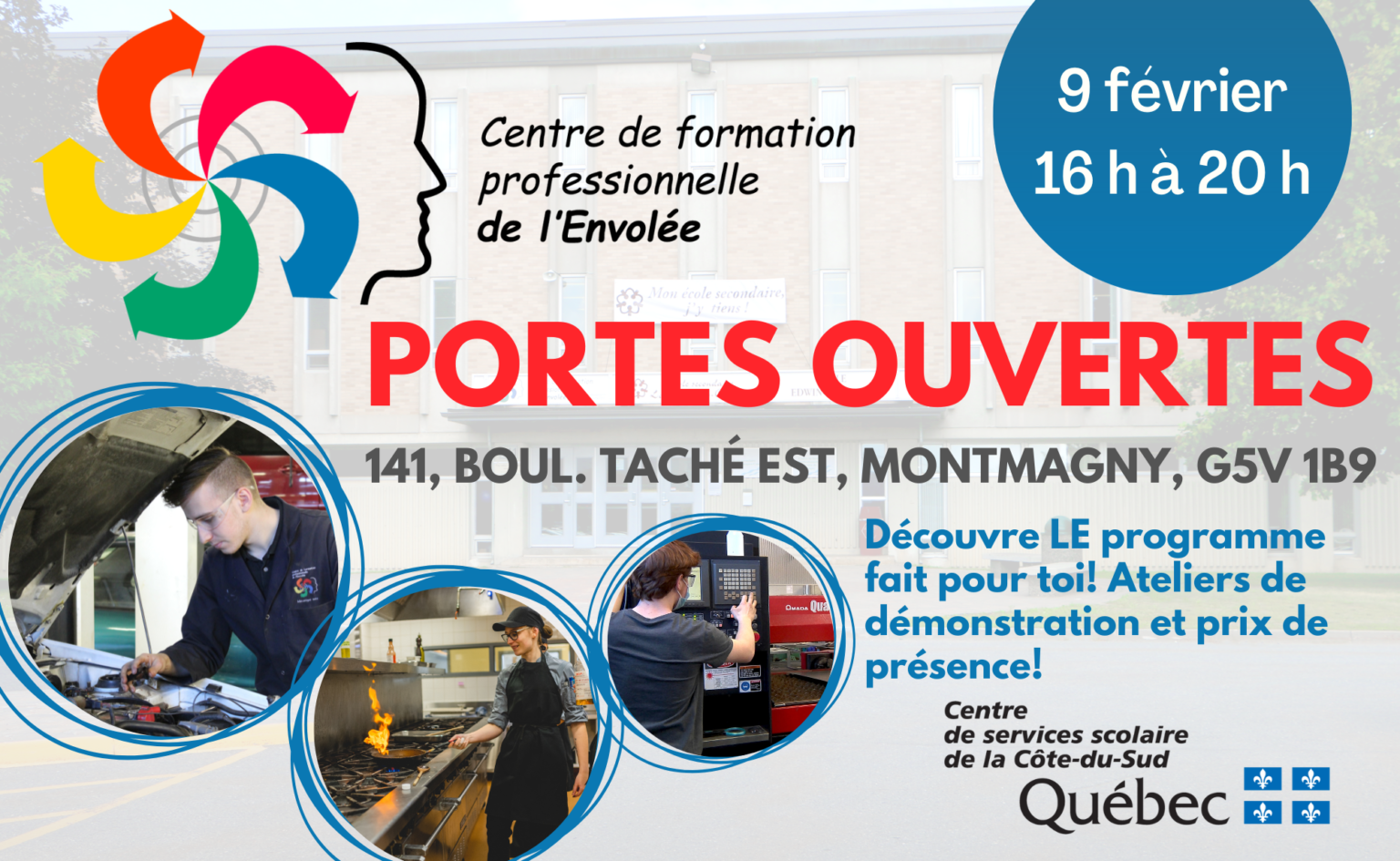 Portes ouvertes au CFP de l'Envolée - Centre de services scolaire de la ... Portes ouvertes au CFP de l'Envolée - Centre de services scolaire de la ...